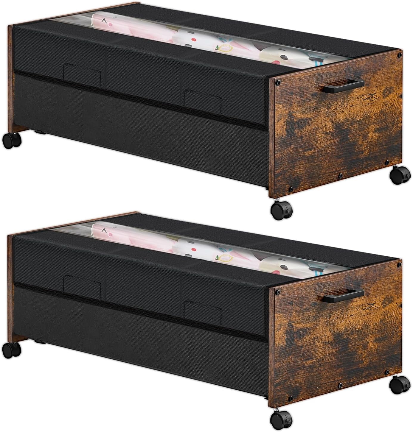 Under Bed Storage with Wheels XL Size, Under Bed Storage Containers ...