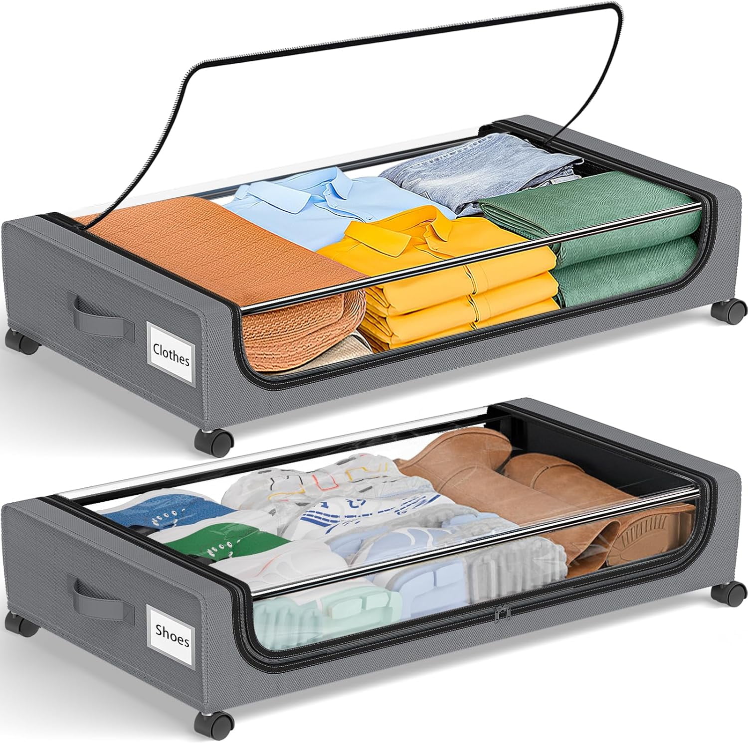 Under Bed Storage with Wheels: XXL Underbed Storage Containers with ...