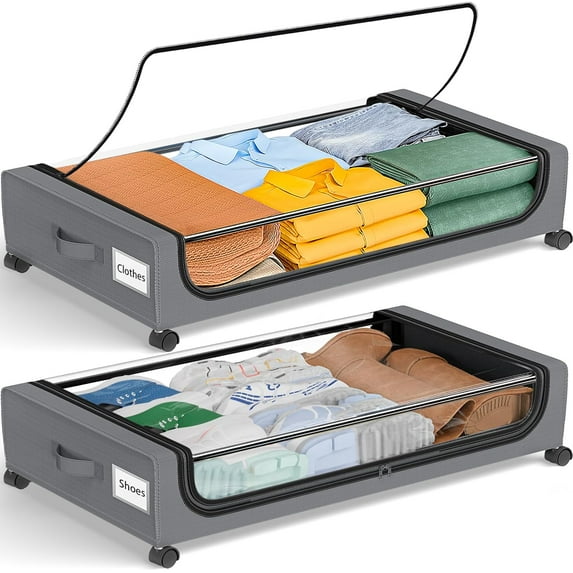 Under Bed Storage with Wheels: XXL Underbed Storage Containers with ...