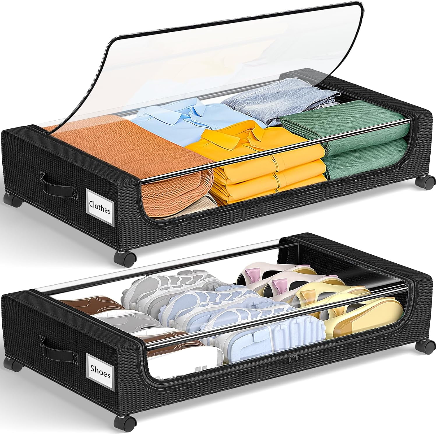 Under Bed Storage with Wheels: XXL Underbed Storage Containers with ...