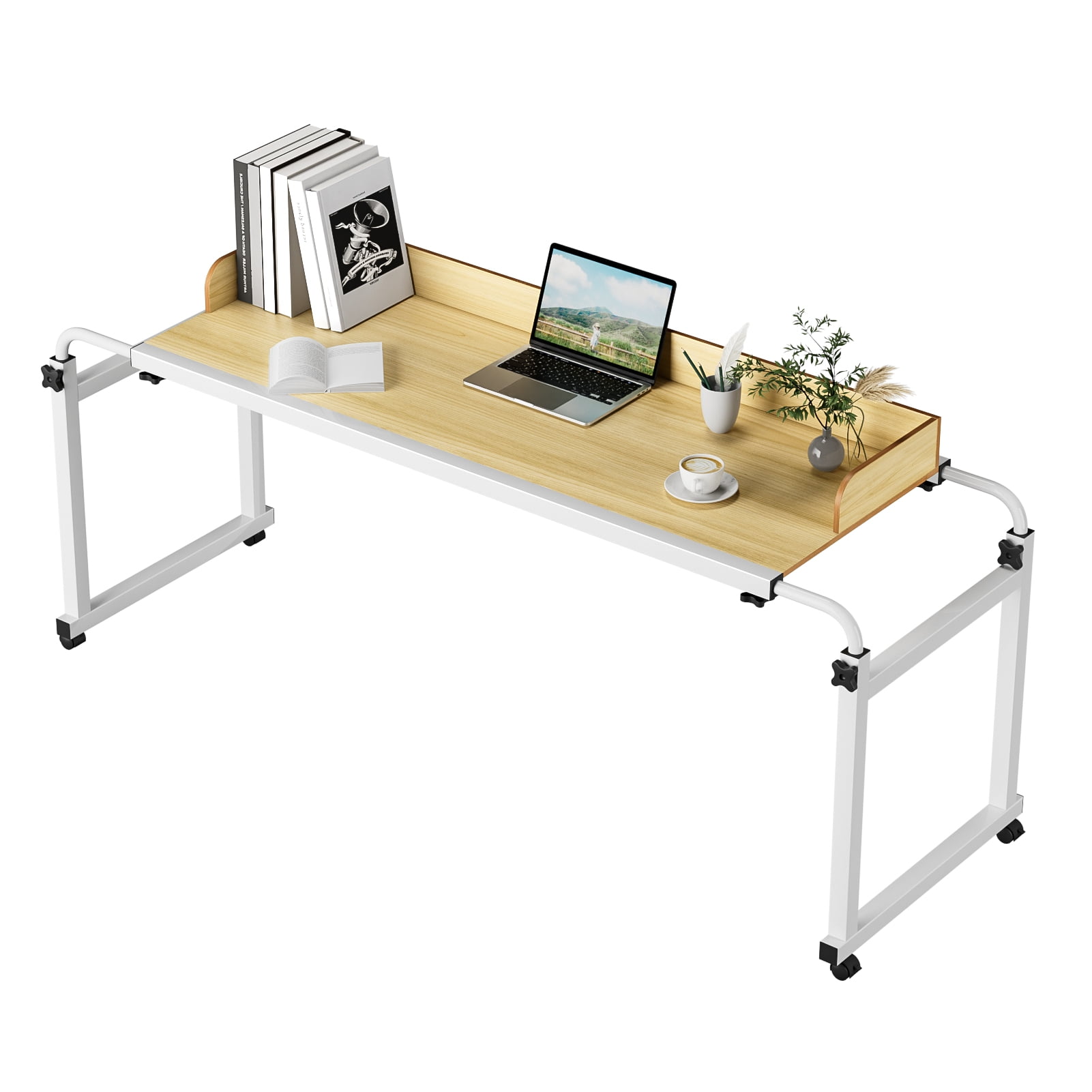 Over the Bed Table with Wheels – Height Adjustable Bed Desk with ...