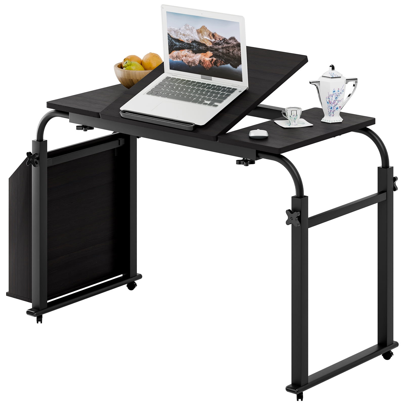 Over Bed Table | ZhuWa 40cm Wide Desktop Over Bed Table, Adjustable ...