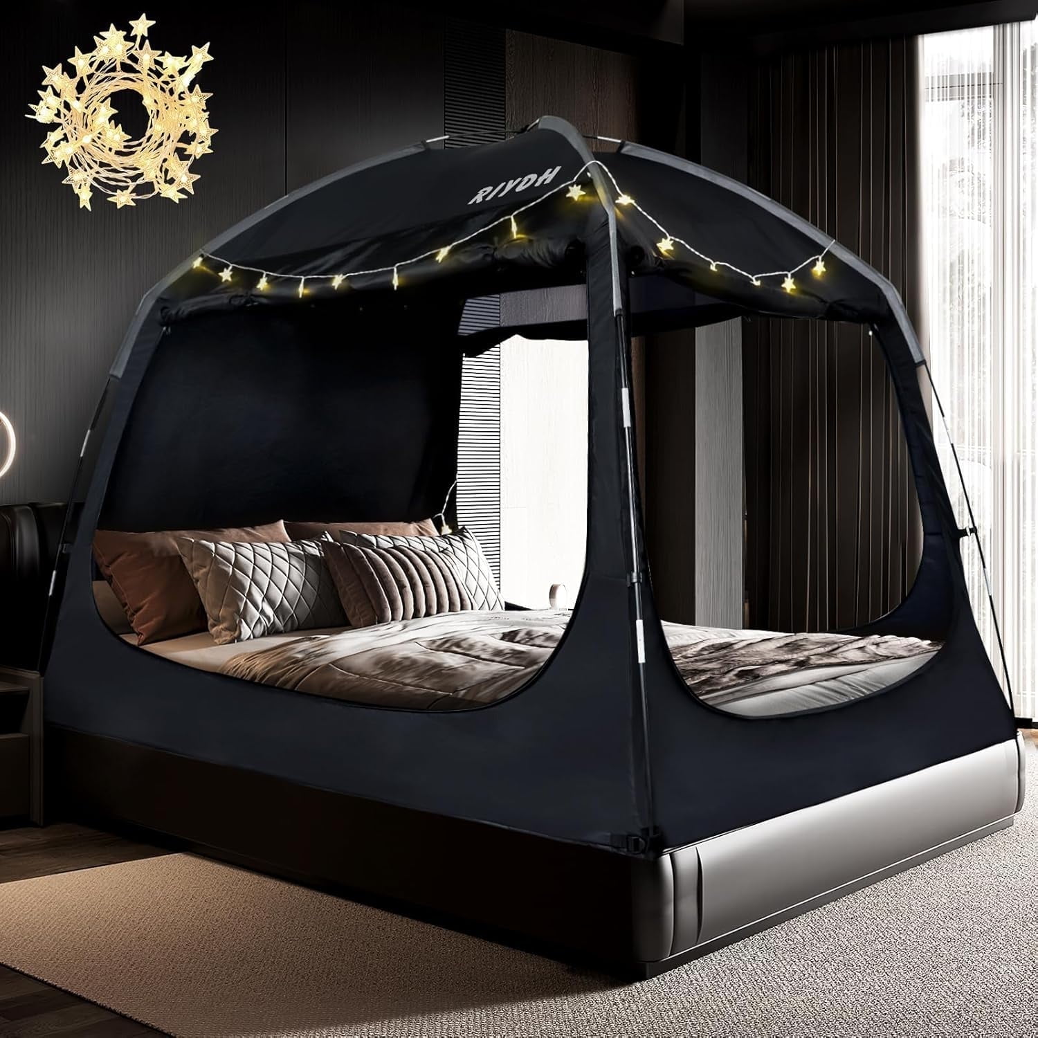 Bed Tent Bed Canopy Breathable 100% for Adult and Kids Light Reduction Sleeping Dream Tents ...