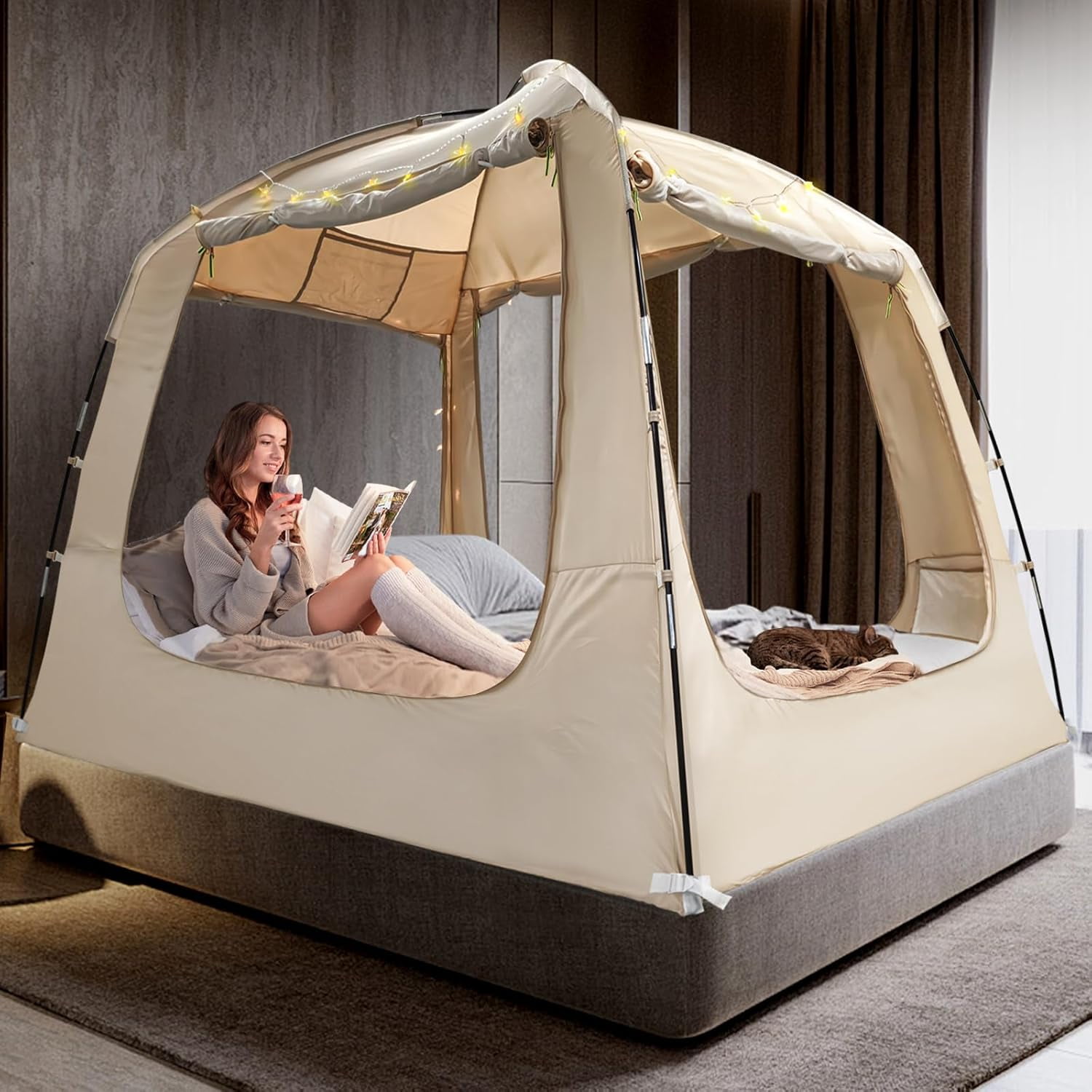 Bed Tent Bed Canopy Breathable 100% for Adult and Kids Light Reduction ...