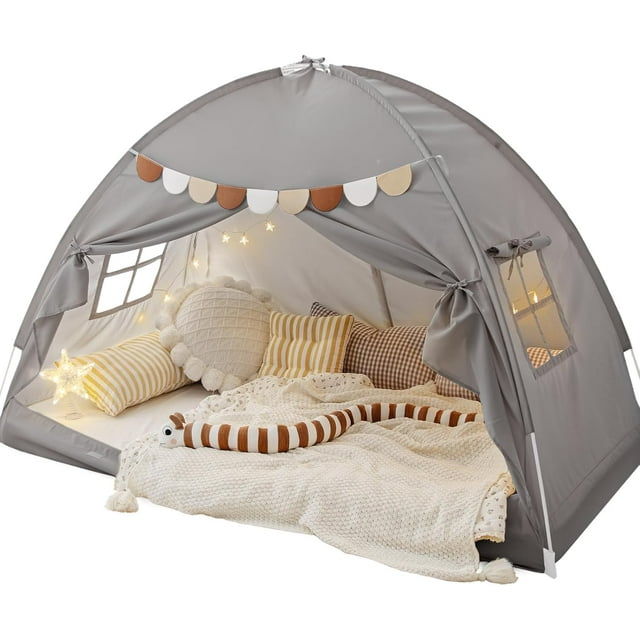 Bed Tent Bed Canopy Bunk Twin Size for Kids, Kids Tent Floor Indoor ...