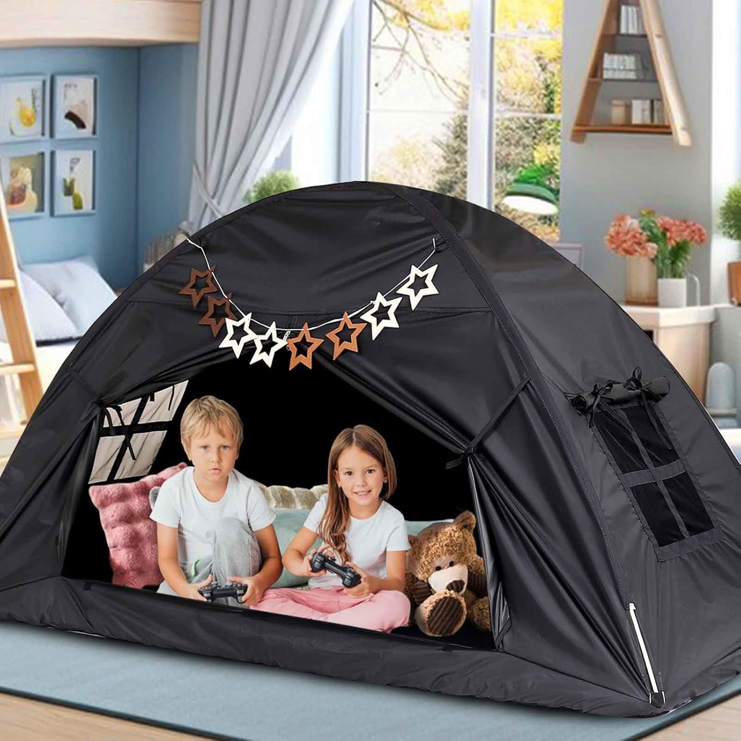 Bed Tent for Kid Twin Size Bed Canopy,Sensory Breathable Privacy Space ...