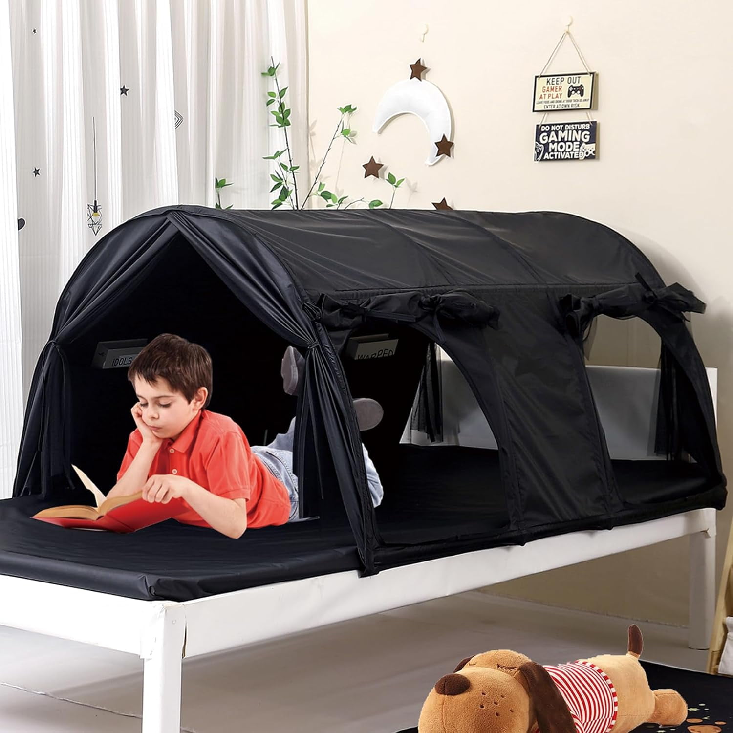 Bed Tent for Kids, Lucky Castle Black-Out Bed Tent for Children with ...
