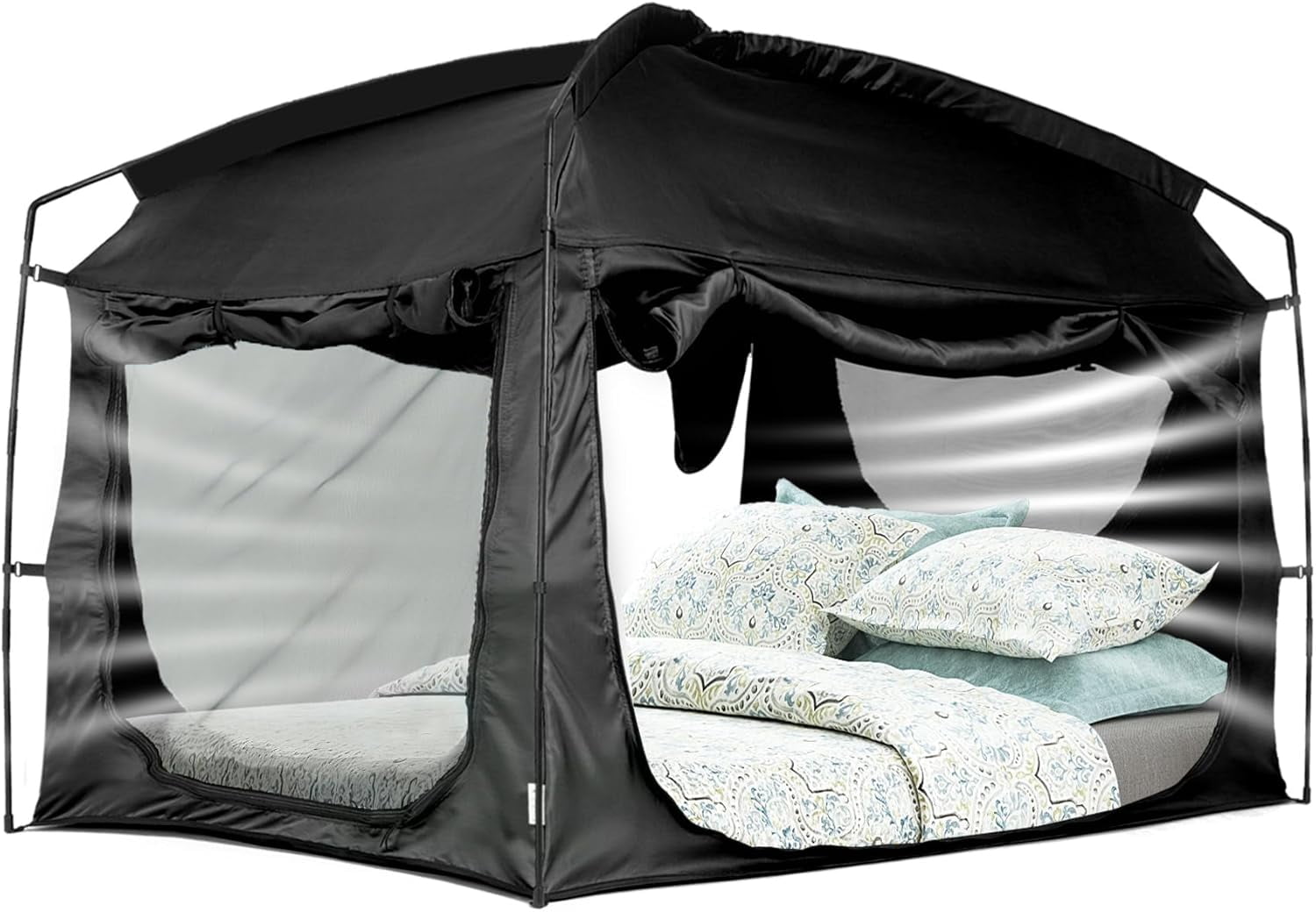 Bed Tent, Portable Privacy Sleeping Bed Canopy, Blackout 90% Drapes for ...