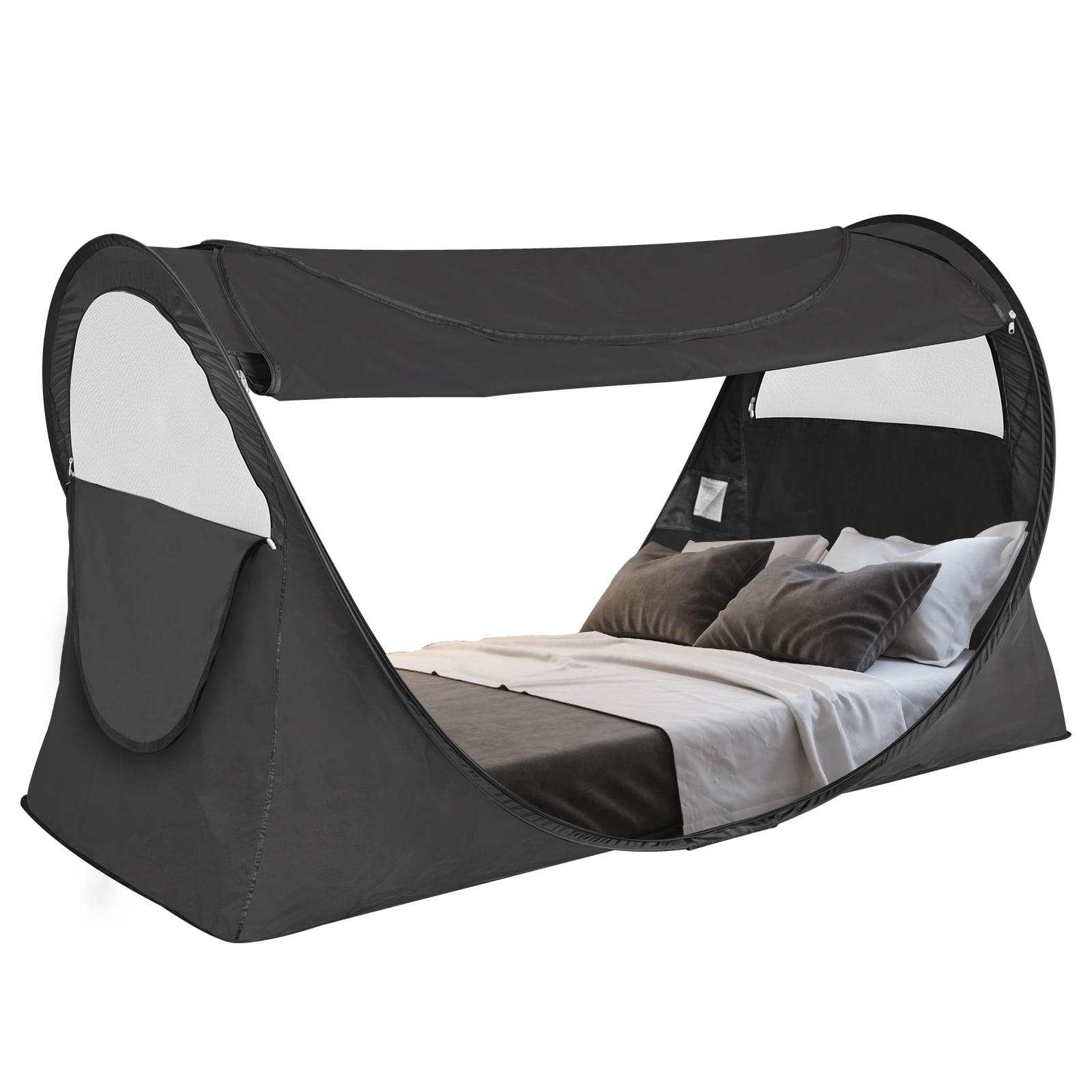 Twin Size Bed Tent Canopy - Pop Up Privacy Sleeping Tent with 2 Doors ...