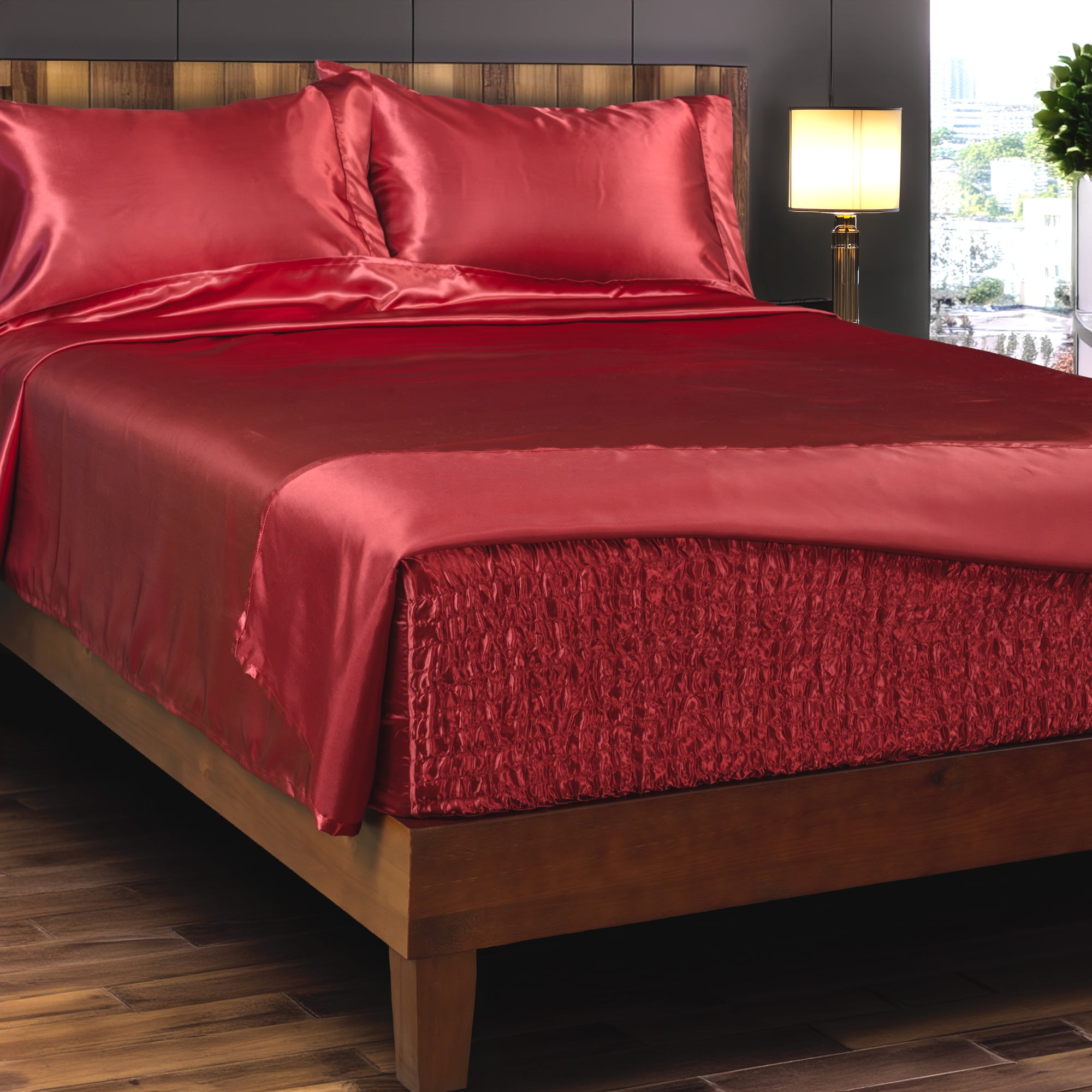 Bed Tite Satin Sheet Set - Luxurious, 300 Thread Count, Non-Slip ...