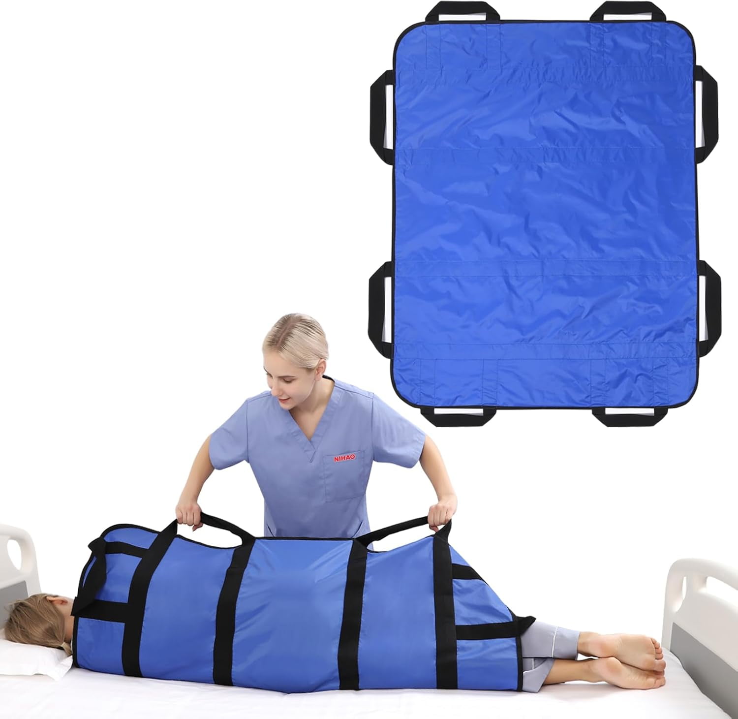 Bed Transfer Sheet with Handles 43" x 36" Positioning Bed Pad Patient ...