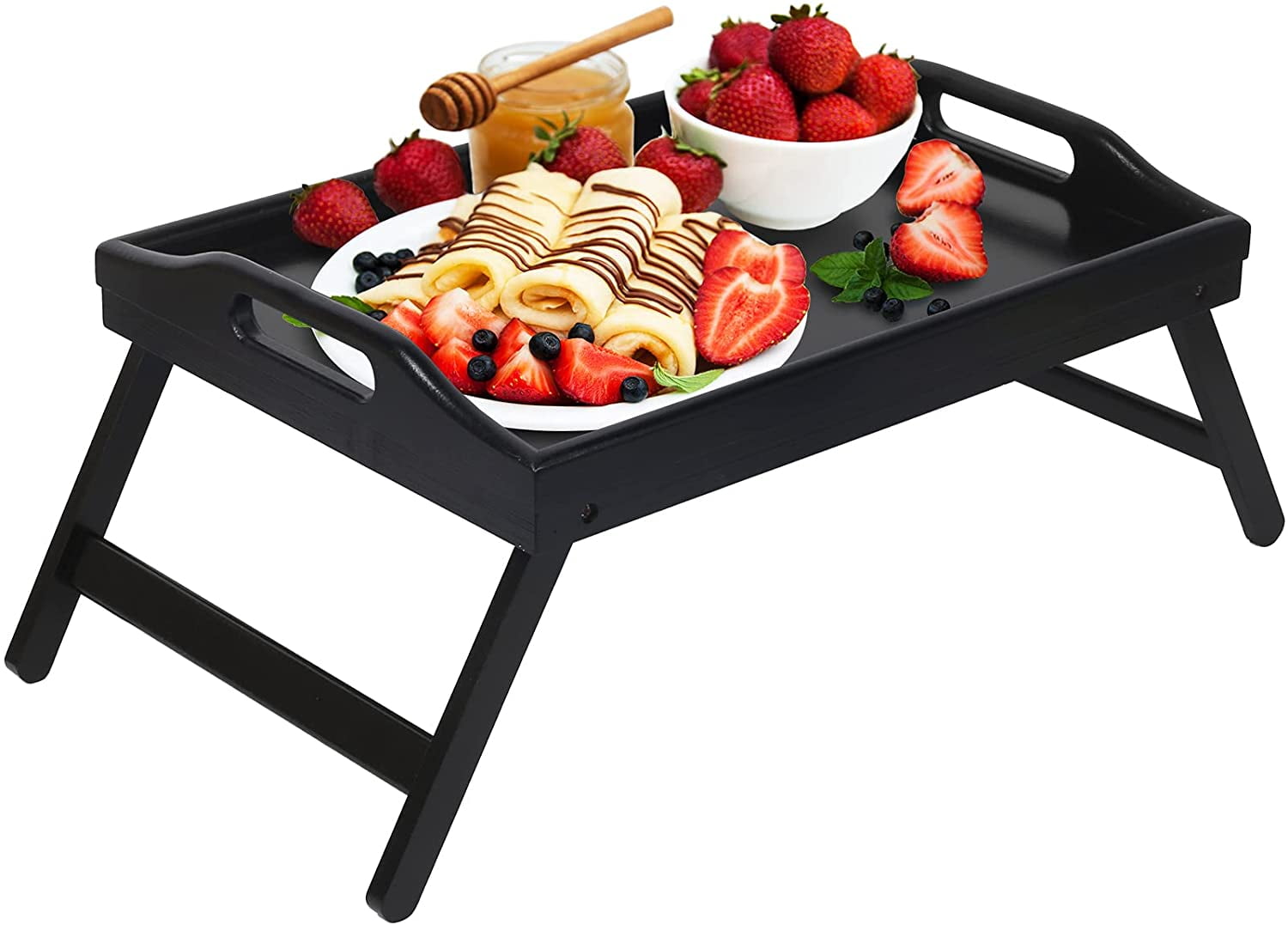 Bed Tray Folding Legs with Handles Breakfast Food Tray Table for Sofa ...