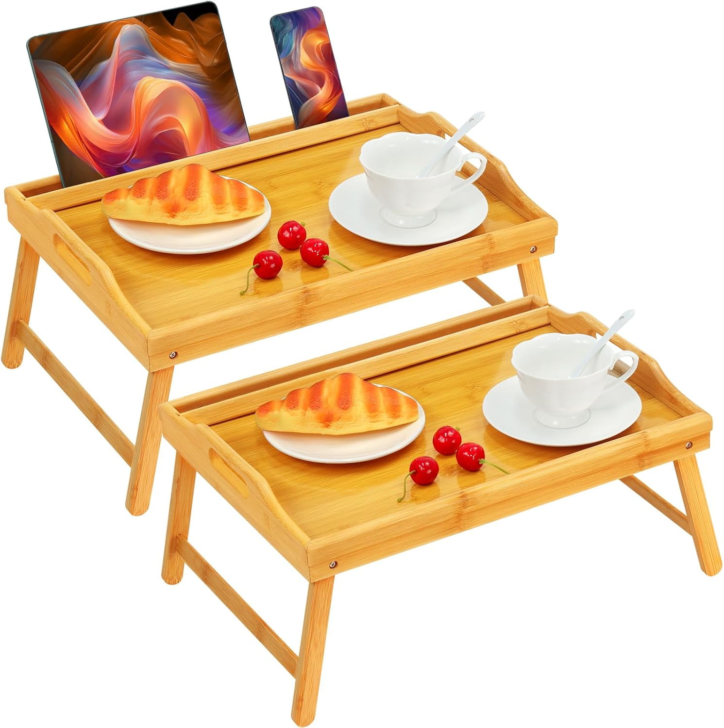 Bed Tray Table Breakfast Trays Serving Tray Adjustable Height for ...