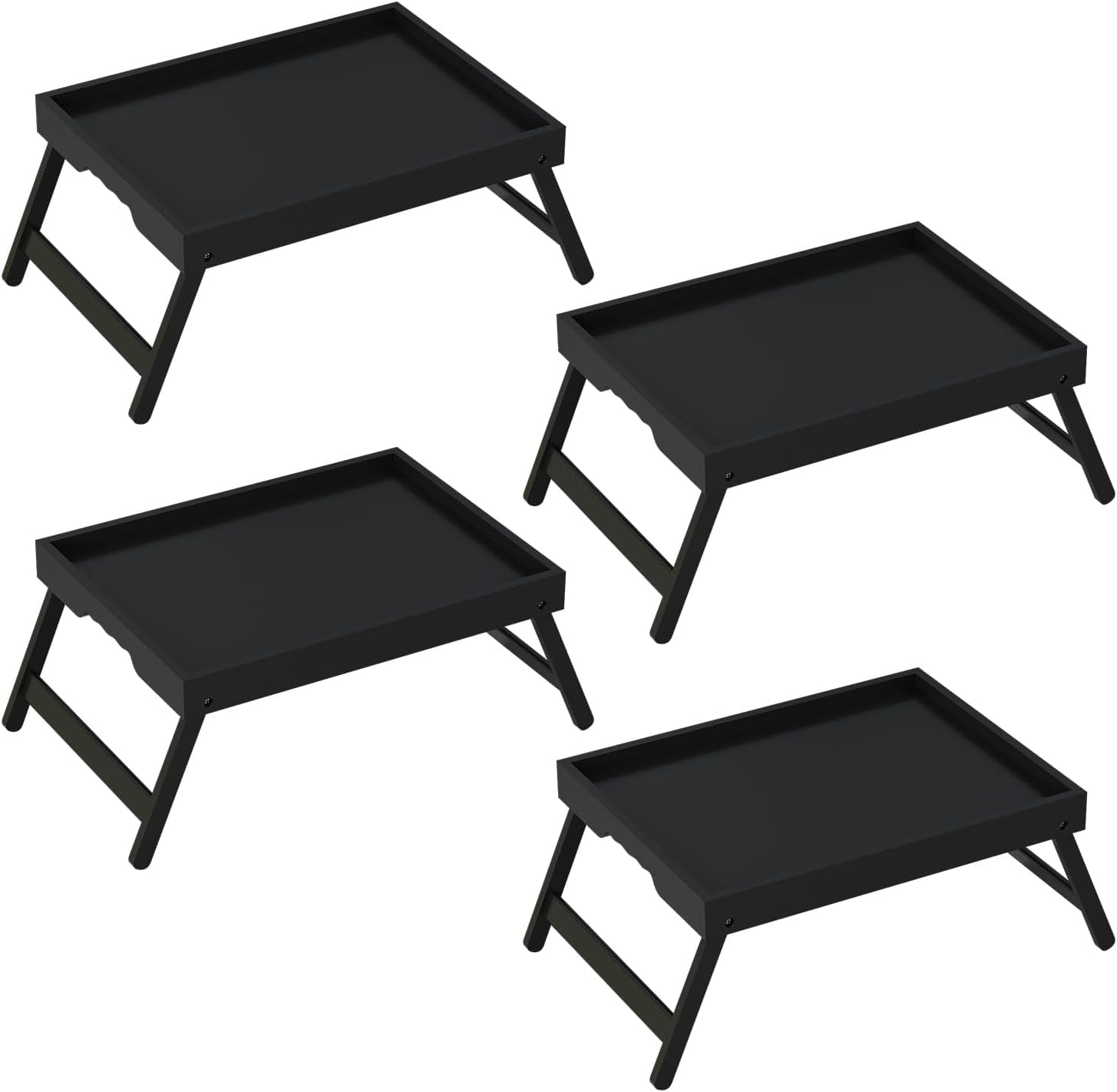 Bed Tray Table with Folding Legs, Bamboo Breakfast in Bed for Kitchen Serving Tray, Sofa, Eating ...