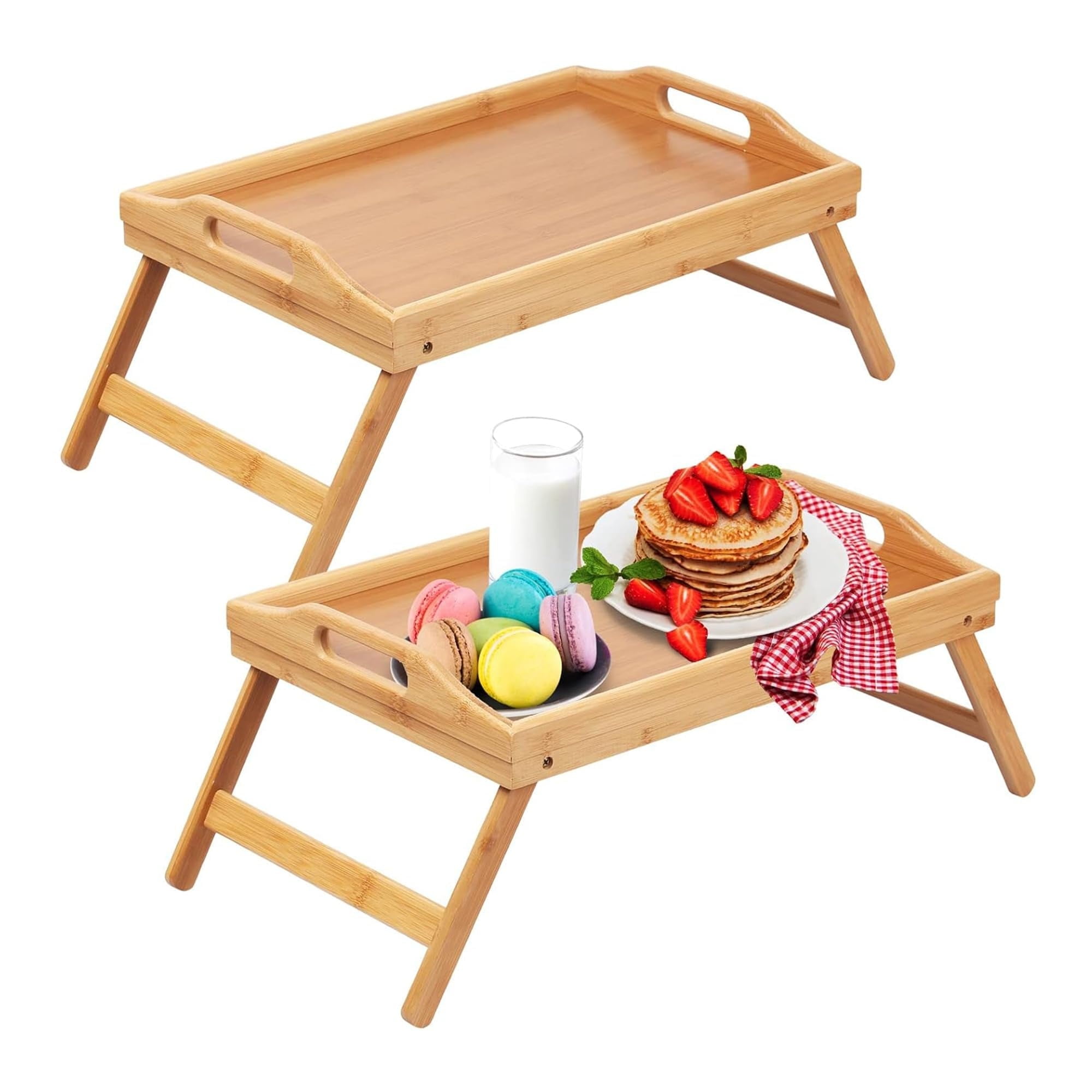 Bed Tray Table Folding Legs with Handles Breakfast Tray for Sofa Eating ...