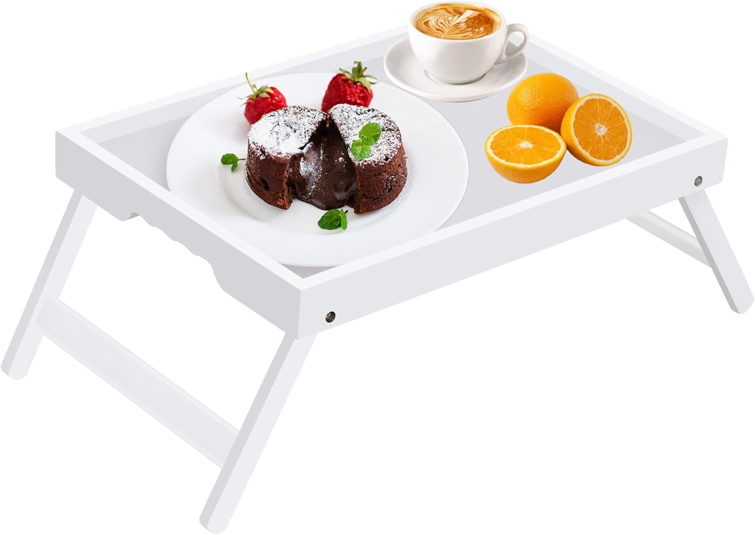 Bed Tray Table with Folding Legs, Bamboo Breakfast in Bed, Can be Used ...