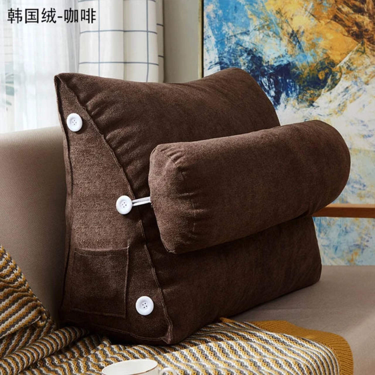 Bed Triangular Cushion Chair Bedside Lumbar Chair Backrest Lounger Lazy ...