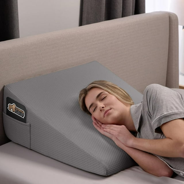 Bed Wedge Ergonomic Sleeping Pillow, Soft Dual Layer Memory Foam, Stay ...