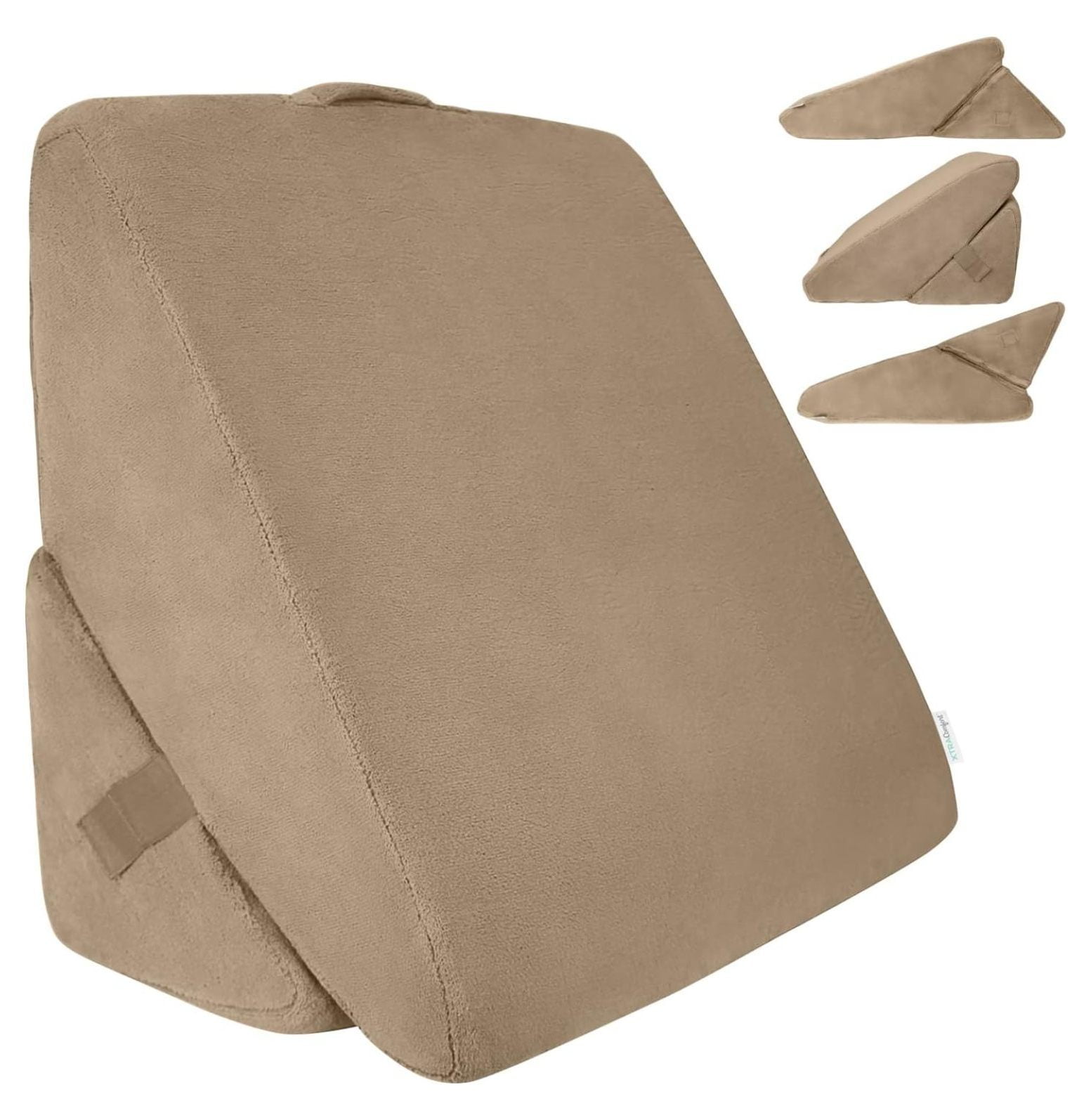 Bed Wedge Pillow - Folding Memory Foam Incline Cushion System for Back ...