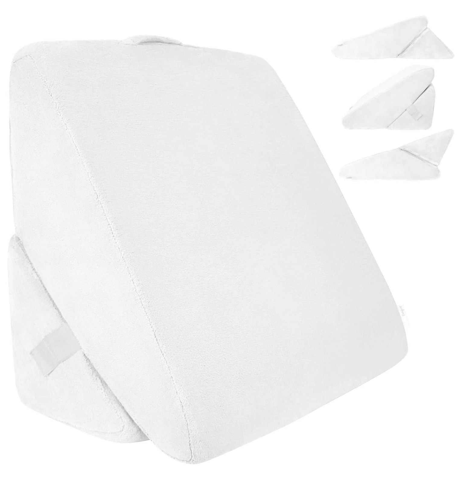 Bed Wedge Pillow - Folding Memory Foam Incline Cushion for Back and ...
