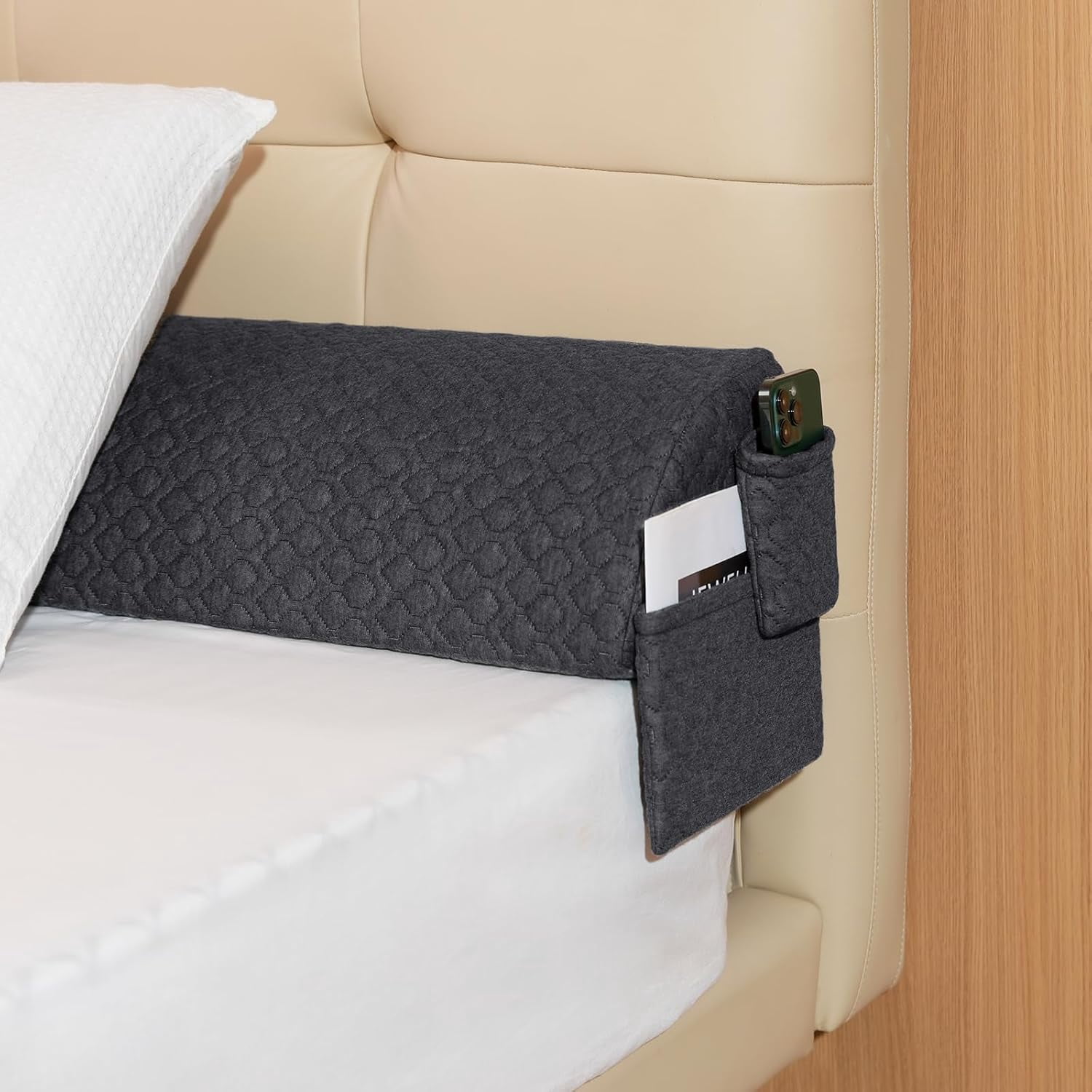 Bed Wedge Pillow Headboard/Bed Gap Filler/Mattress Gap King Size 76"×8 ...