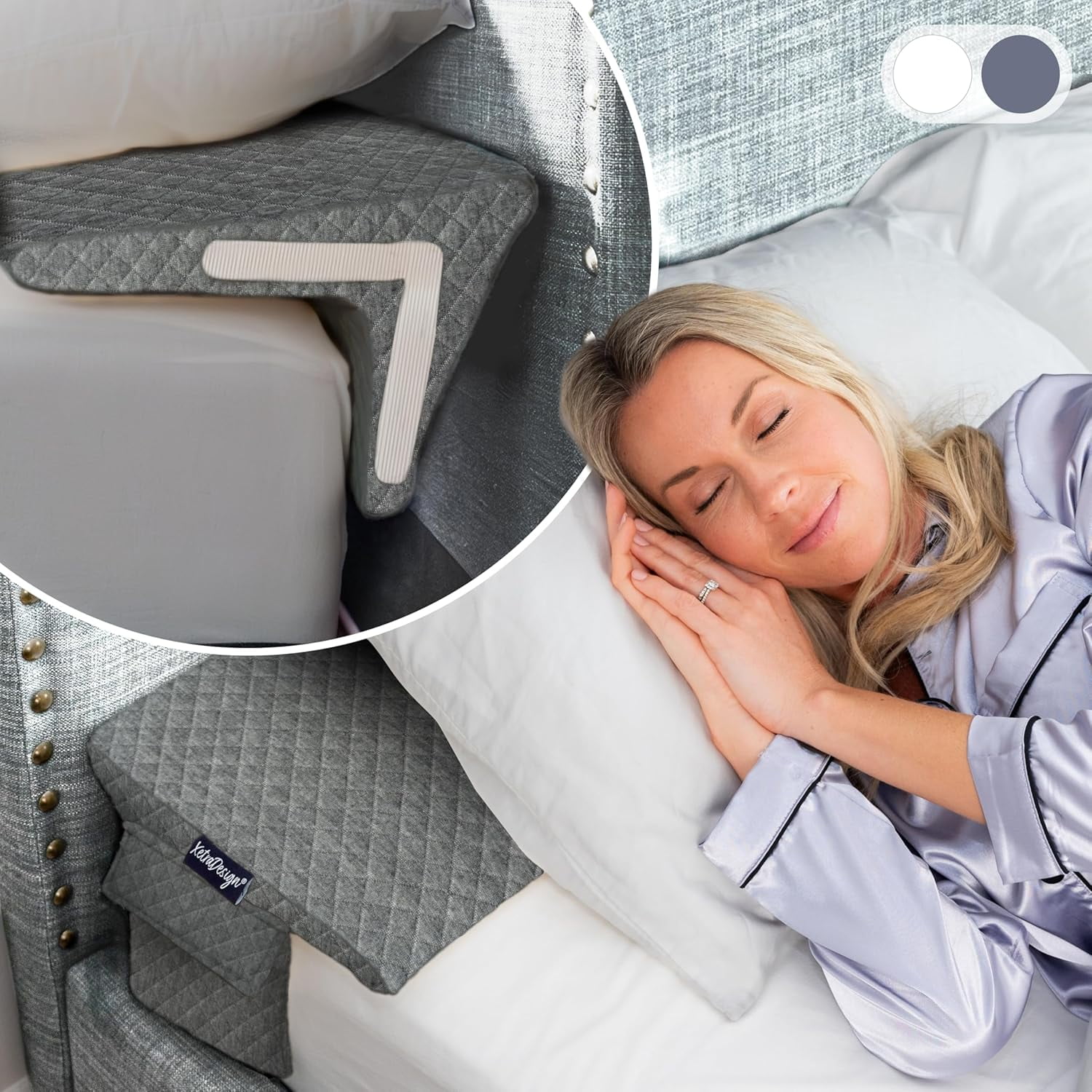 Bed Wedge Pillow for Headboard Gap Up To 7", Triangle Pillow Wedge for ...