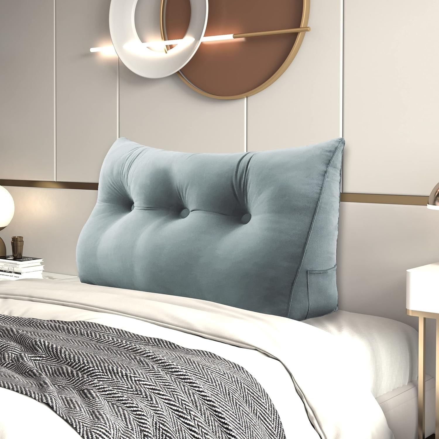 Bed Wedge Pillow for Headboard Large Bolster Pillow Reading Pillows for ...