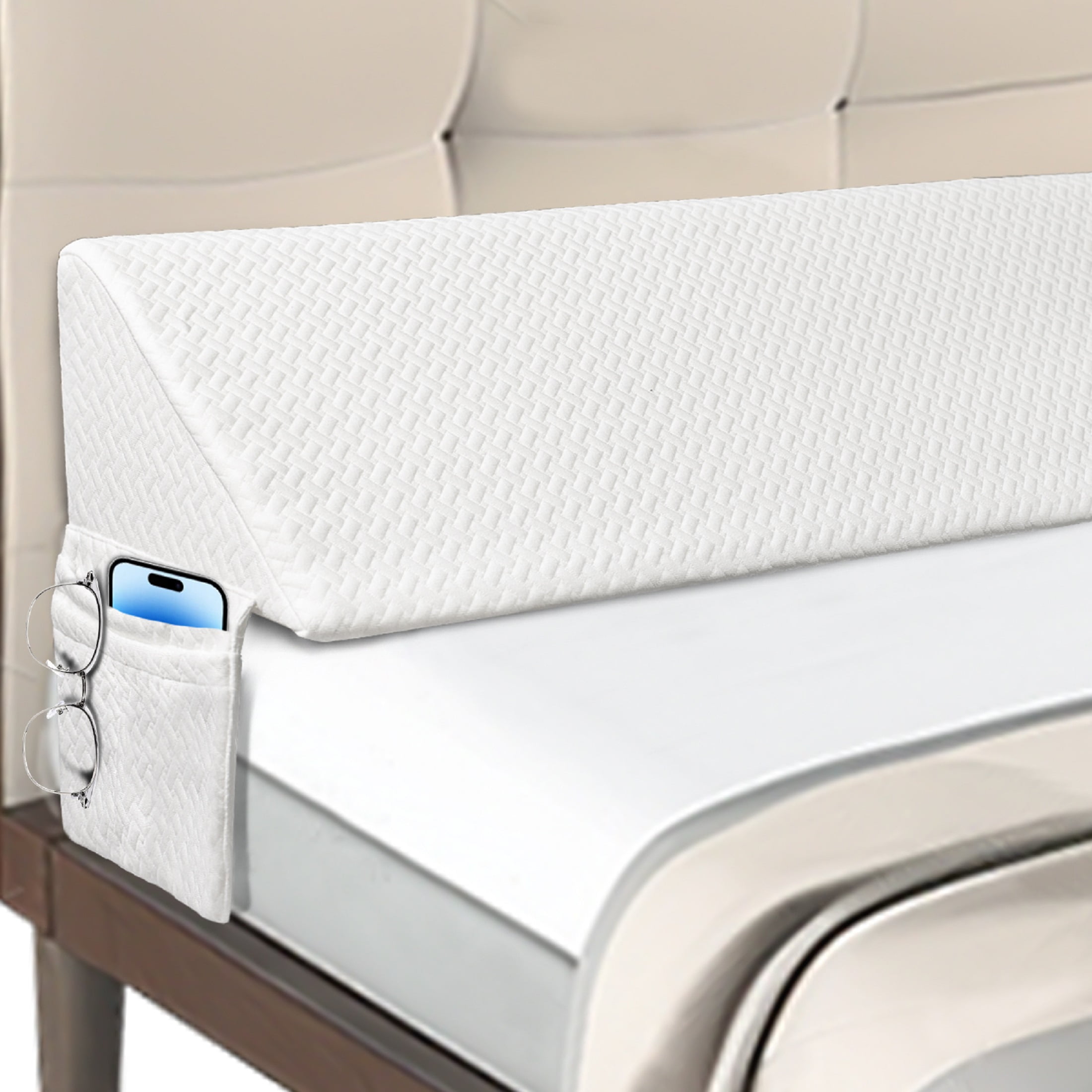 Bed Wedge Pillow - Headboard Pillow Fill The Gap 0-8" Between Headboard ...