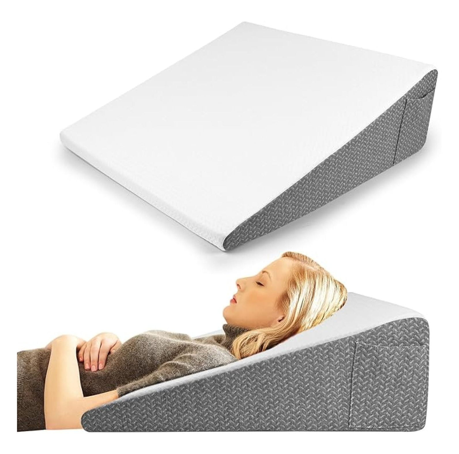 Bed Wedge Pillow Mattress Gap Filler, Triangle Headboard Bolster for ...
