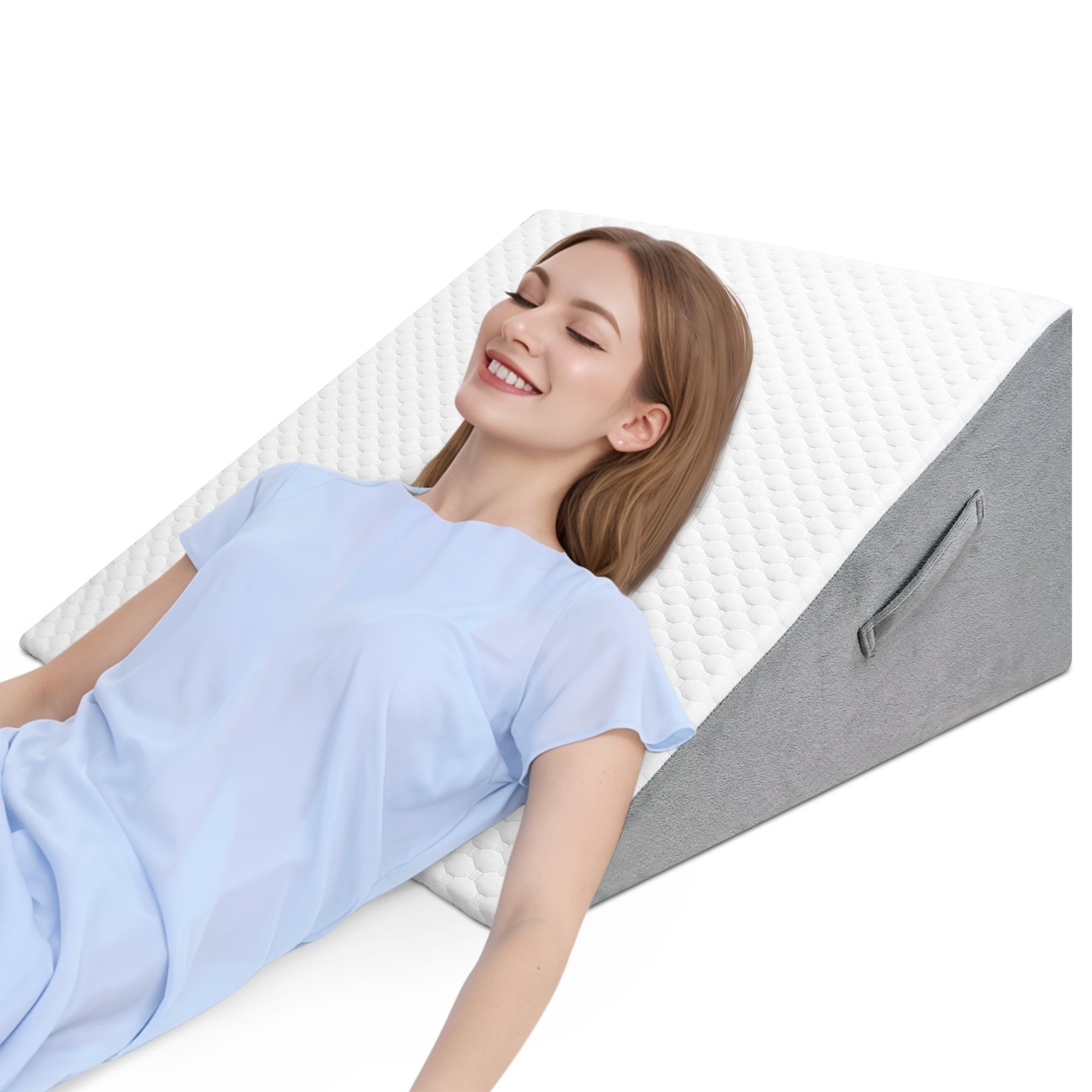 Bed Wedge Pillow, Soft Foam Triangle Pillow for Sleep Apnea, Acid ...