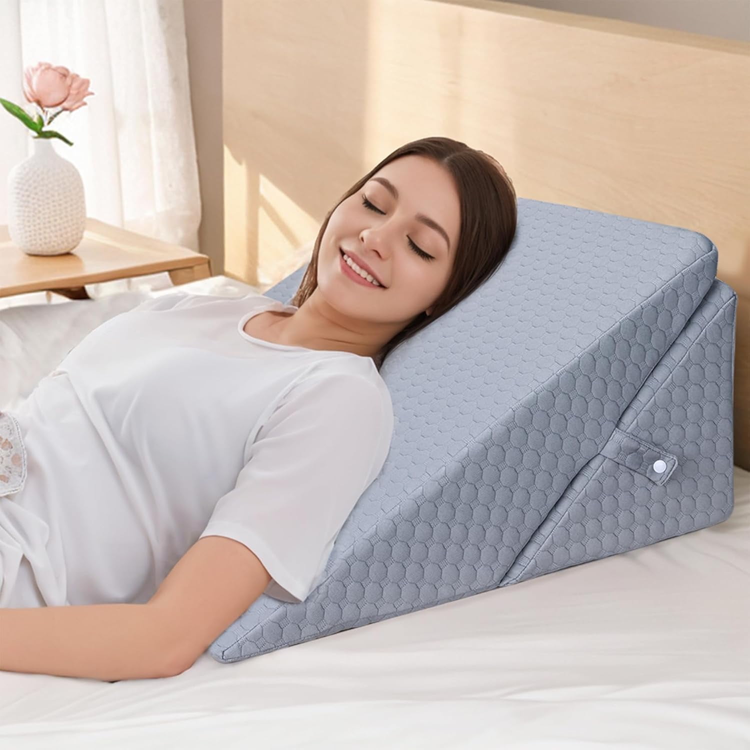 Bed Wedge Pillow for Sleeping, Air Layer Adjustable Wedge Pillow for ...