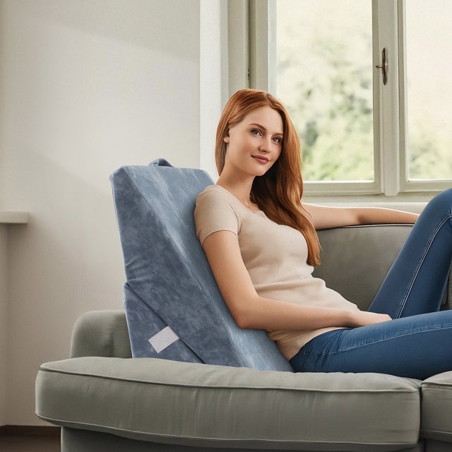 Bed Wedge Pillow for Sleeping - 7 in 1 Folding Memory Foam Cushion ...