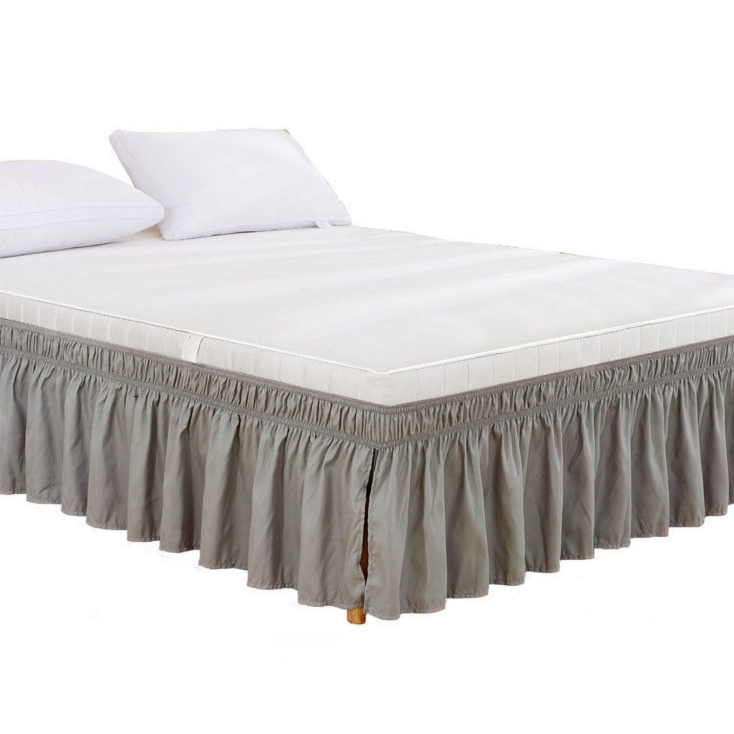 Bed Wrap Around Dust Ruffled Bed Valance Skirts Elastic Dust Ruffles