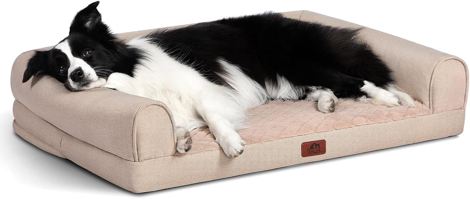 Bed for Large Dogs, Supportive Pet Couch with Removable Washable Cover ...