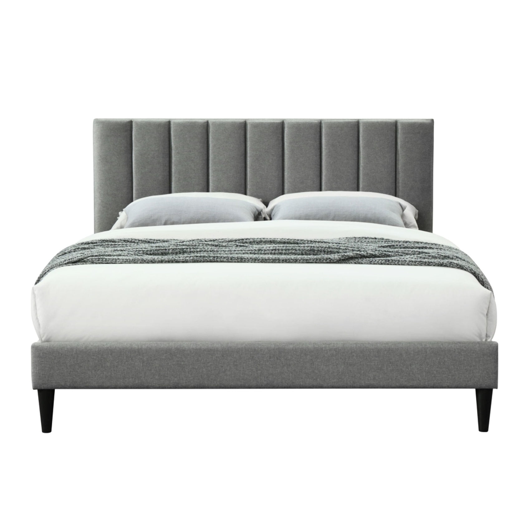 Bed in a Box: King Sized Gray Upholstered | USB Charging and Channel ...