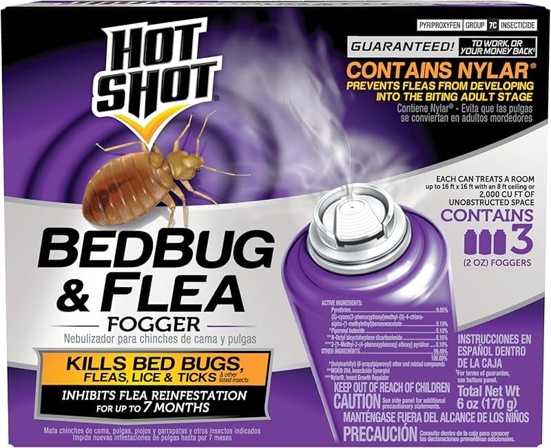 BedBug And Flea Fogger 3 Count-2 Ounce Cans, With Nylar, Inhibits Flea ...
