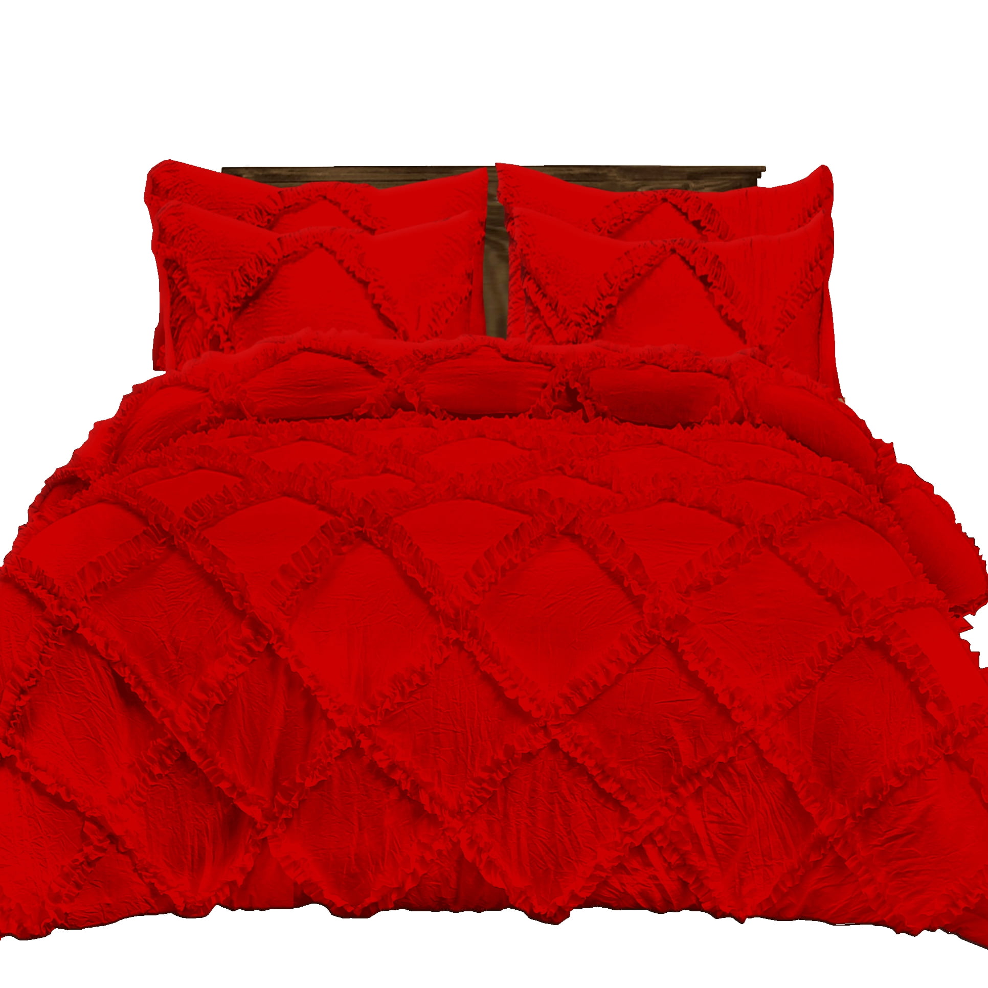BedDecor 400TC 100% Egyptian Cotton 5PC Blood Red Full/Queen Size ...