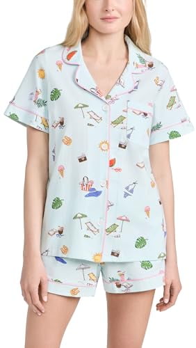 BedHead - S/S Shorty Stretch Jersey PJ Set - Beach Day - Large ...