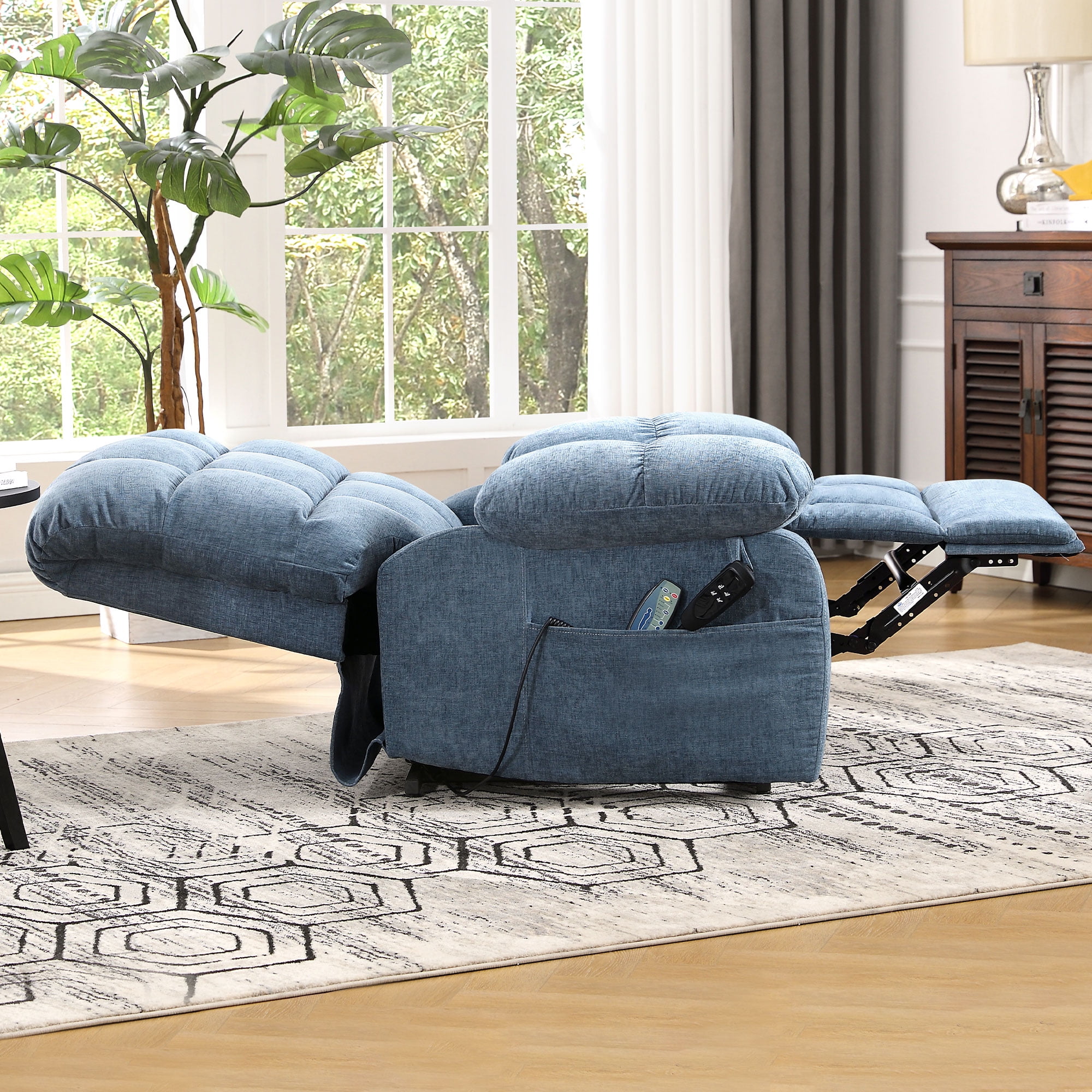 BedLuxury Lay Flat Recliner Power Lift Chair for Elderly with Massage ...