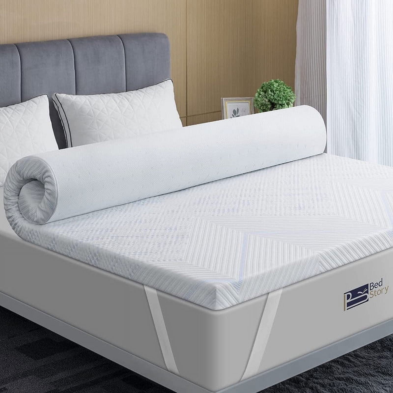 BedStory 3 Inch Full Size Firm Memory Foam Topper - Ergonomic Support ...