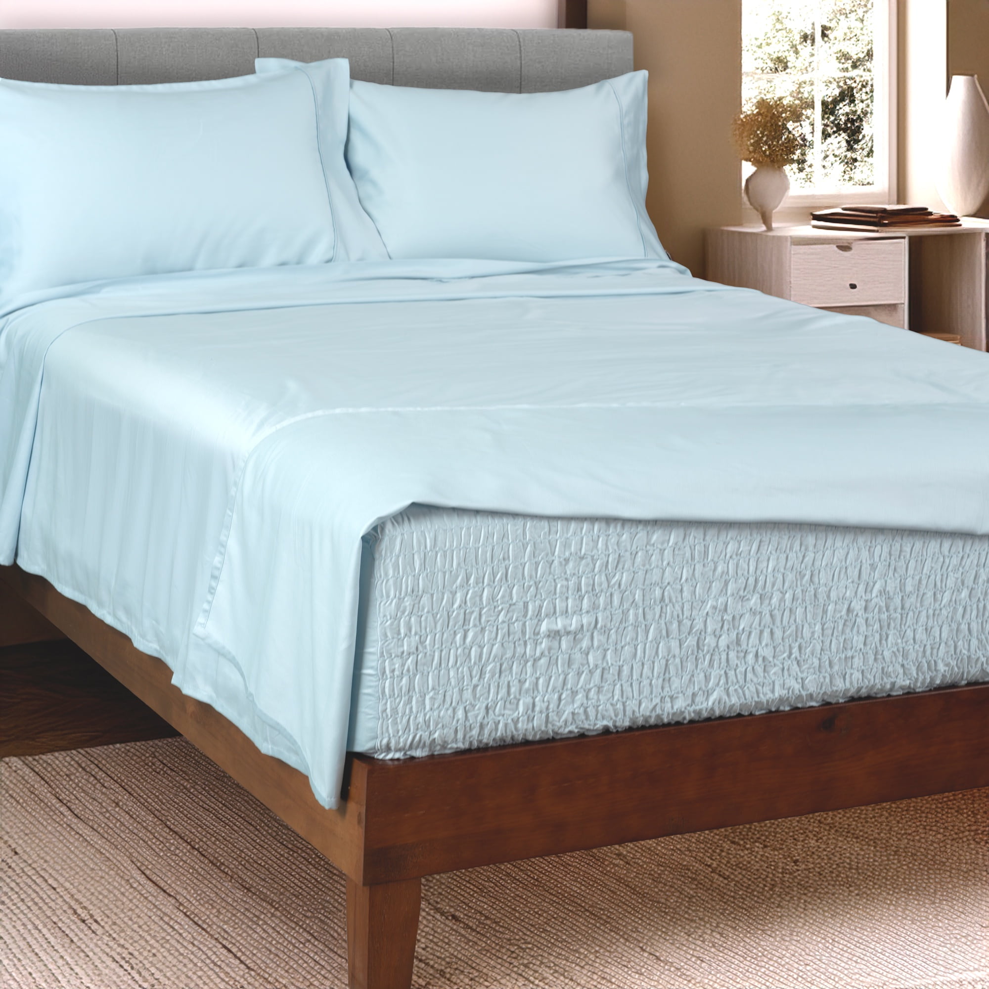 BEDTITE 100% Cotton 300 Thread Count Set: Deep Pocket Fitted Sheet ...