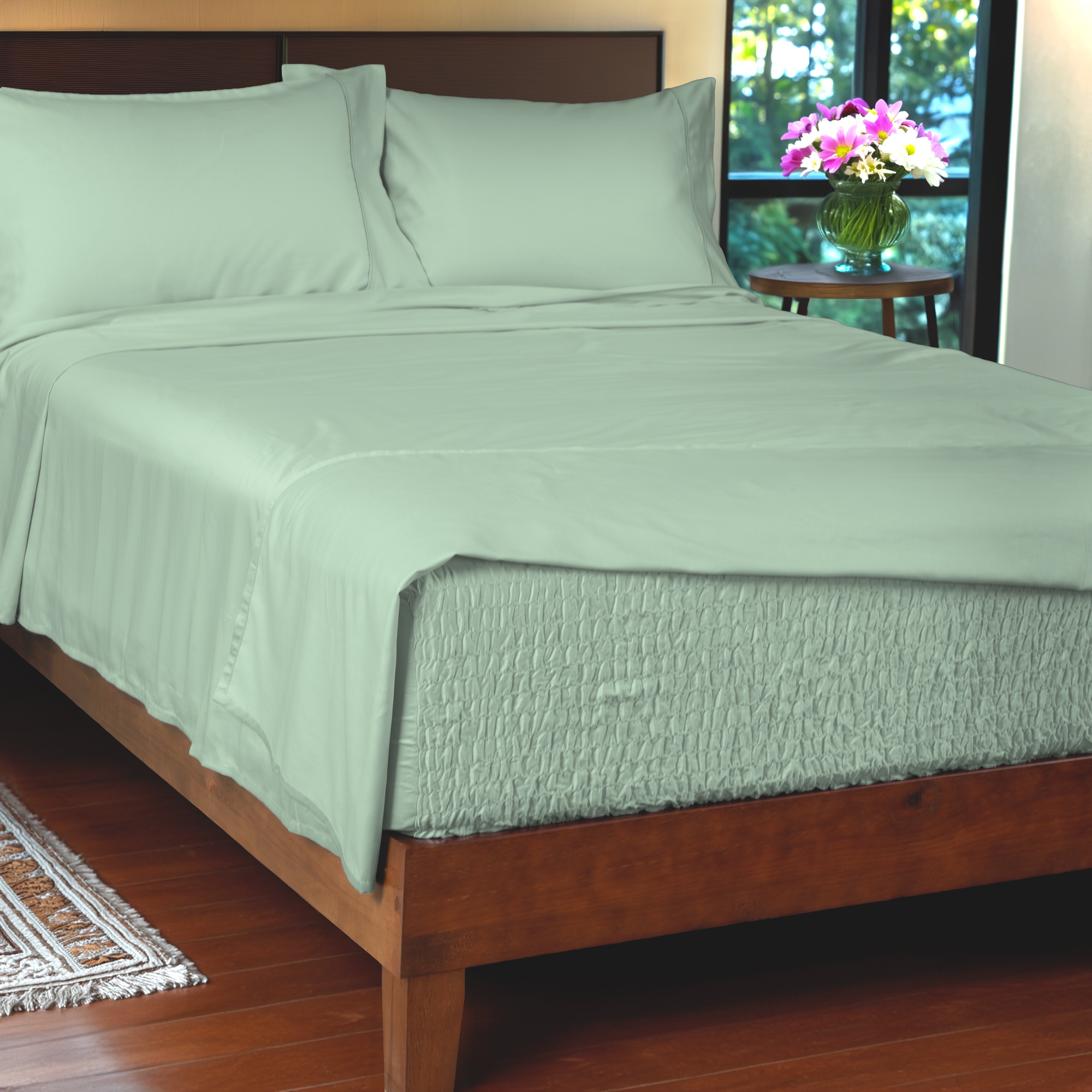 BedTite 800 Thread Count Cotton Rich 4-Piece King Sheet Set - Seaglass ...