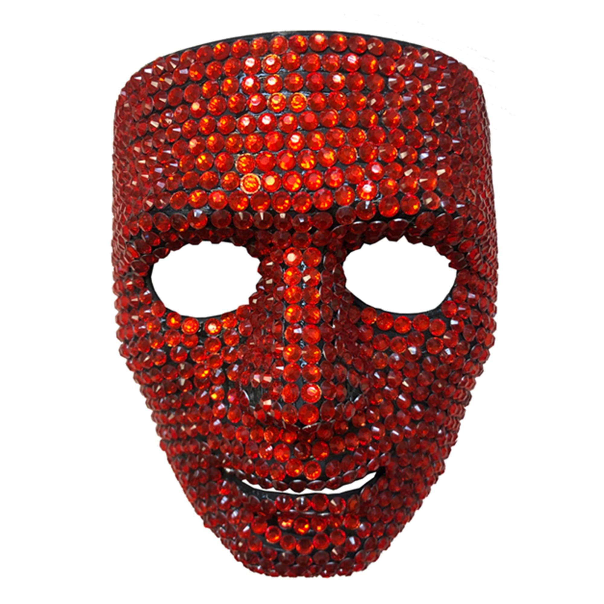 Bedazzled Red Rhinestone Skull Mask Adult Costume Accessory - Walmart.com