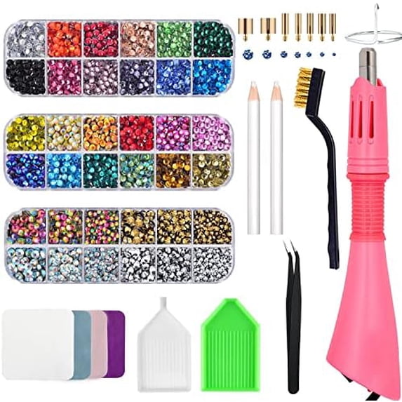 Bedazzler Kit with Rhinestones, Hot Fixed Gems Craft Applicator ...