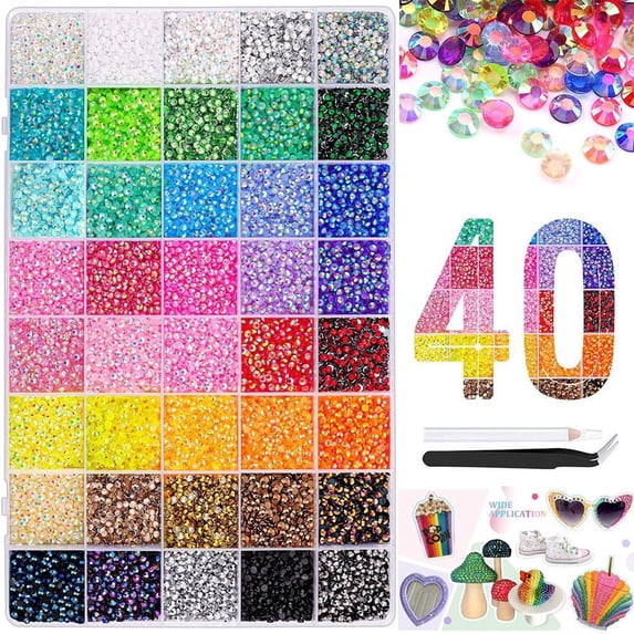 Bedazzling Kit, Colorful DIY Resin Rhinestone Kit, 24 Colors 3mm ...
