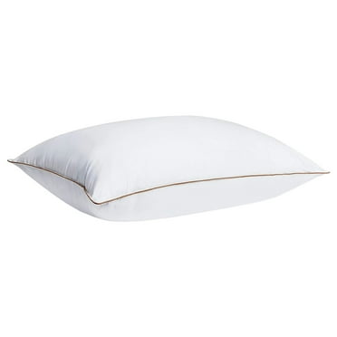 Subrtex Goose Down Feather Gussted Bed Pillows, White, Standard Size ...
