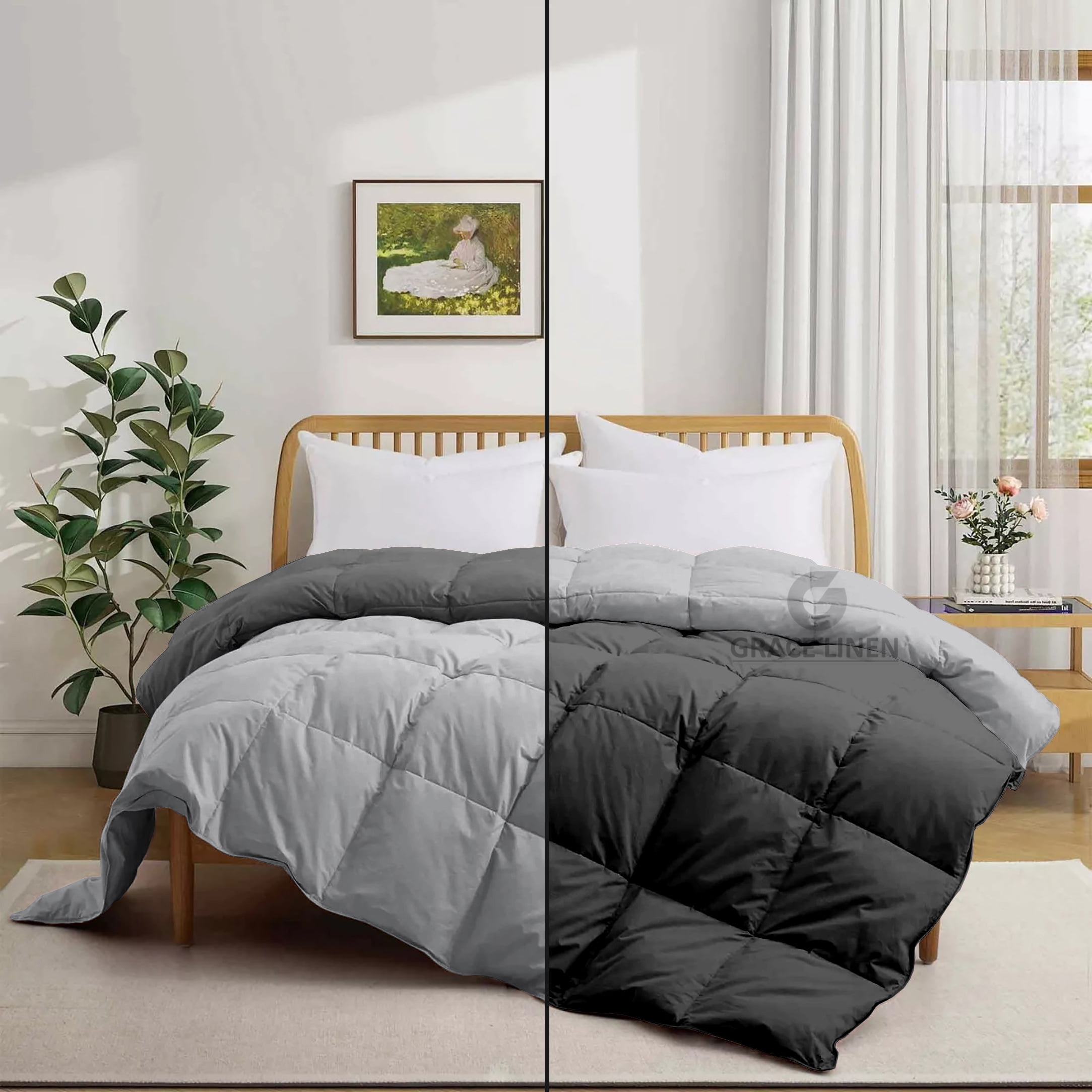 Bedding Comforter Oversized Queen, Duvet Insert, Quilted Comforter with ...