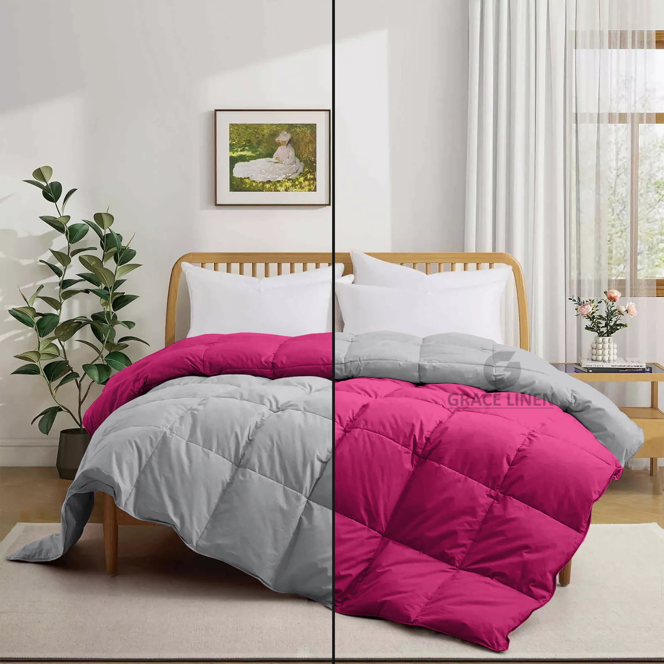 Bedding Comforter Oversized Queen, Duvet Insert, Quilted Comforter with ...
