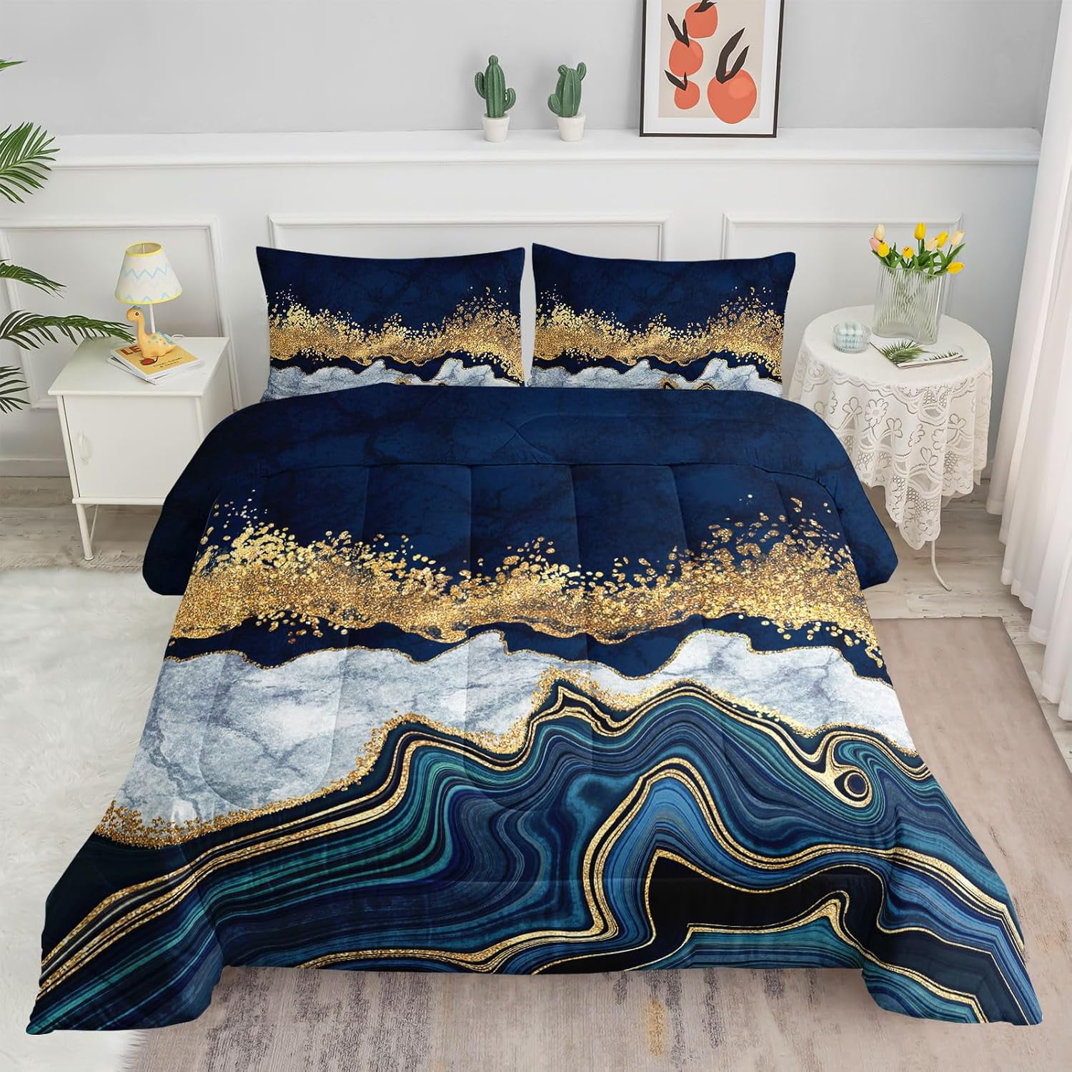 Bedding Comforter Set Paris Street Scenery Eiffel Tower Printed Pattern ...