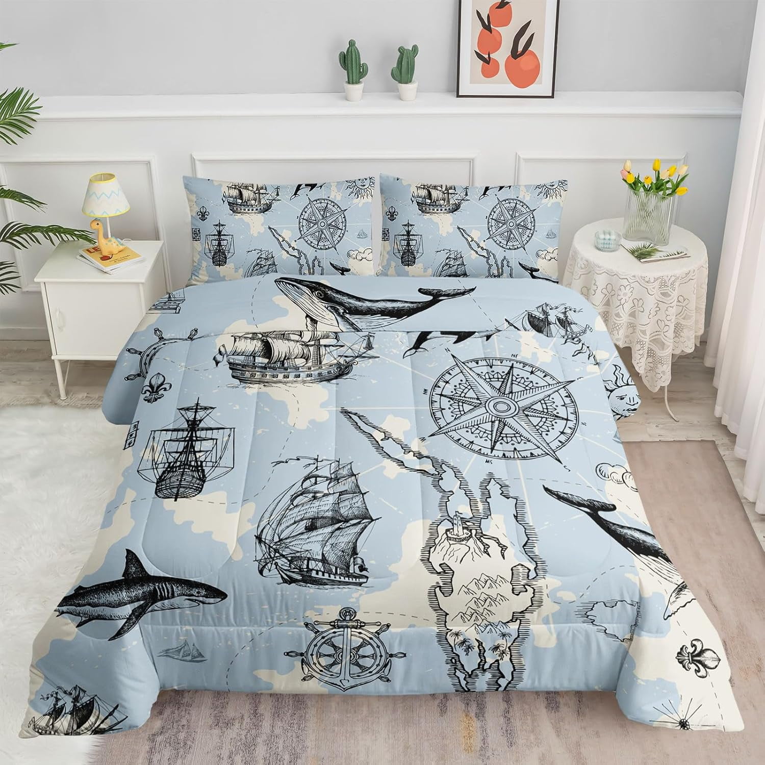Bedding Comforter Set Paris Street Scenery Eiffel Tower Printed Pattern ...